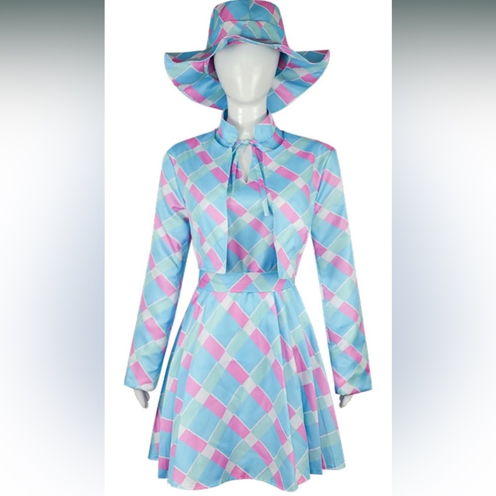 Barbie Margot Robbie Blue/Pink Plaid Costume - Gem